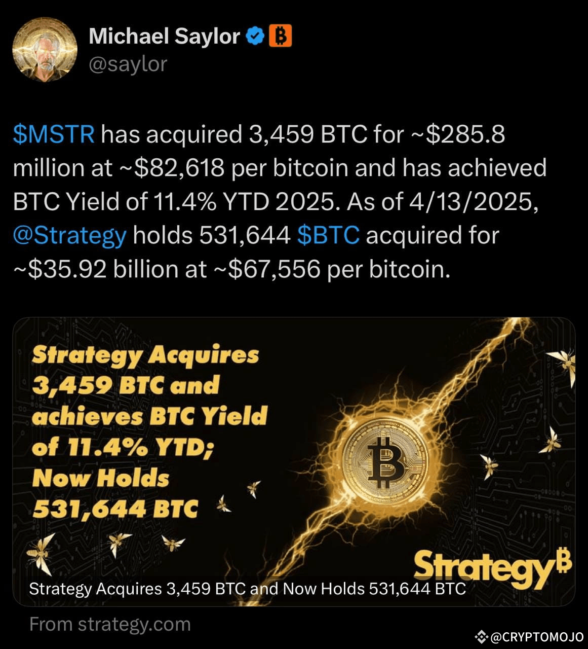 Another Bag Secured by Saylor! Michael Saylor's @MicroStrat ...