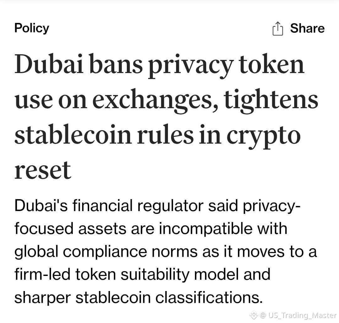 🚨 Dubai Bans Privacy Tokens — Important Update 🚨 We | US_Trading_Master ...