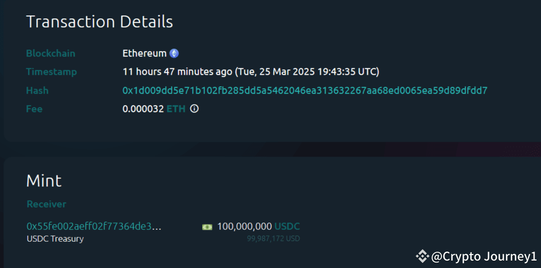 💵 USDC Minting Alert: 100M USDC Created! 💵 $1000CHEE | Crypto Journey1 ...