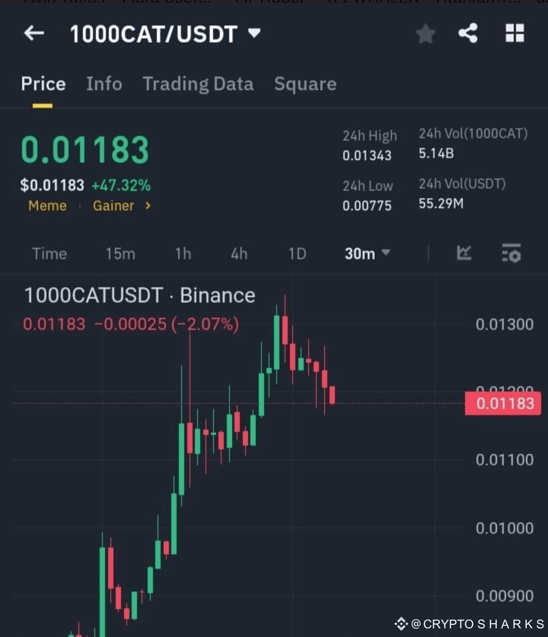 $1000CAT /USDT – Meme Power Explosion! Ready for Round 2? 🚨 | CRYPTO S H A R K S on Binance Square