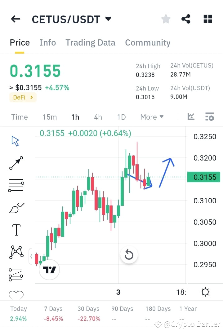 $CETUS /USDT Breakout Watch: Momentum Building! 💯🔥 $CETUS | Crypto Banter on Binance Square