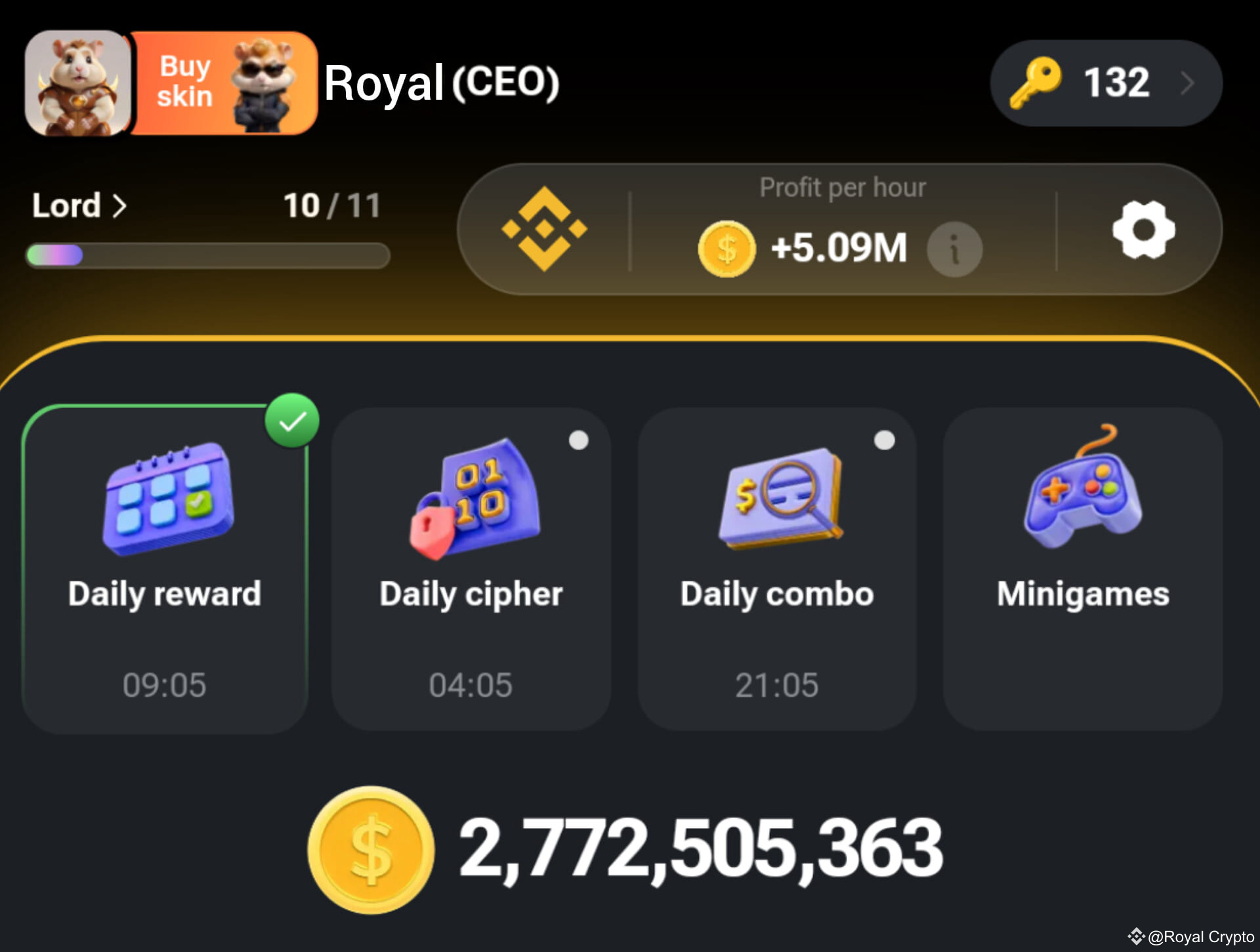 Are you a #HamsterKombat user, then let me know your PPH & T | Royal Crypto on Binance Square