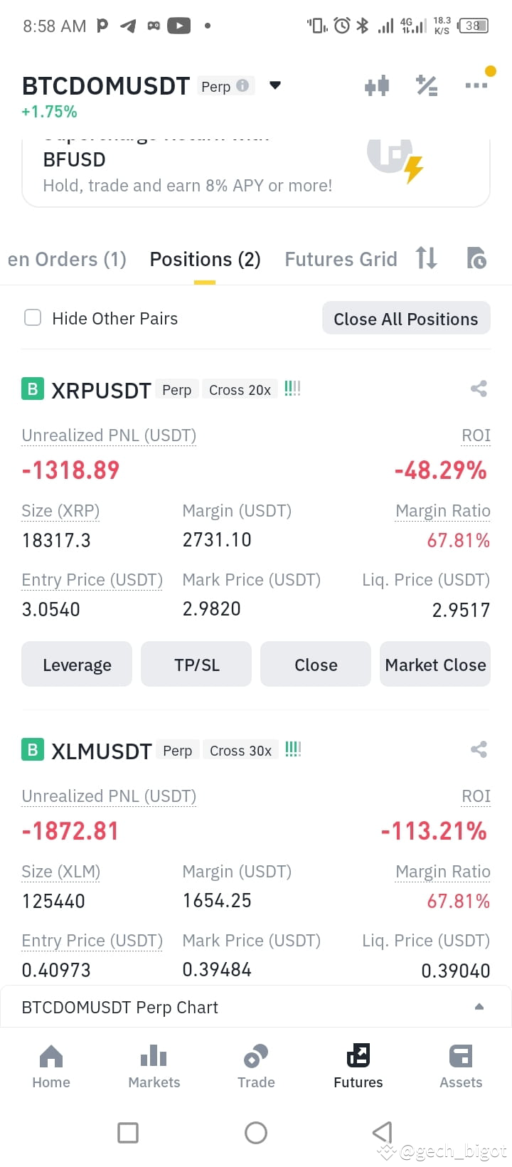 it is unexpected loose in my life, my trade was on XRP and X | gech ...