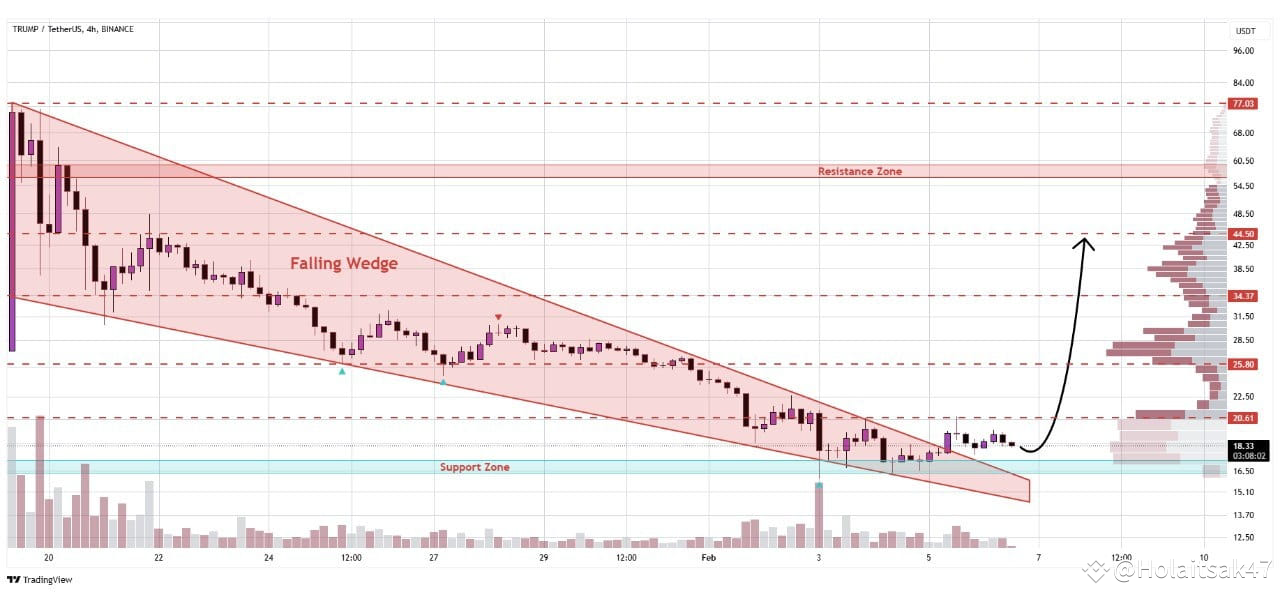 $TRUMP token has broken out of the falling wedge formation ...