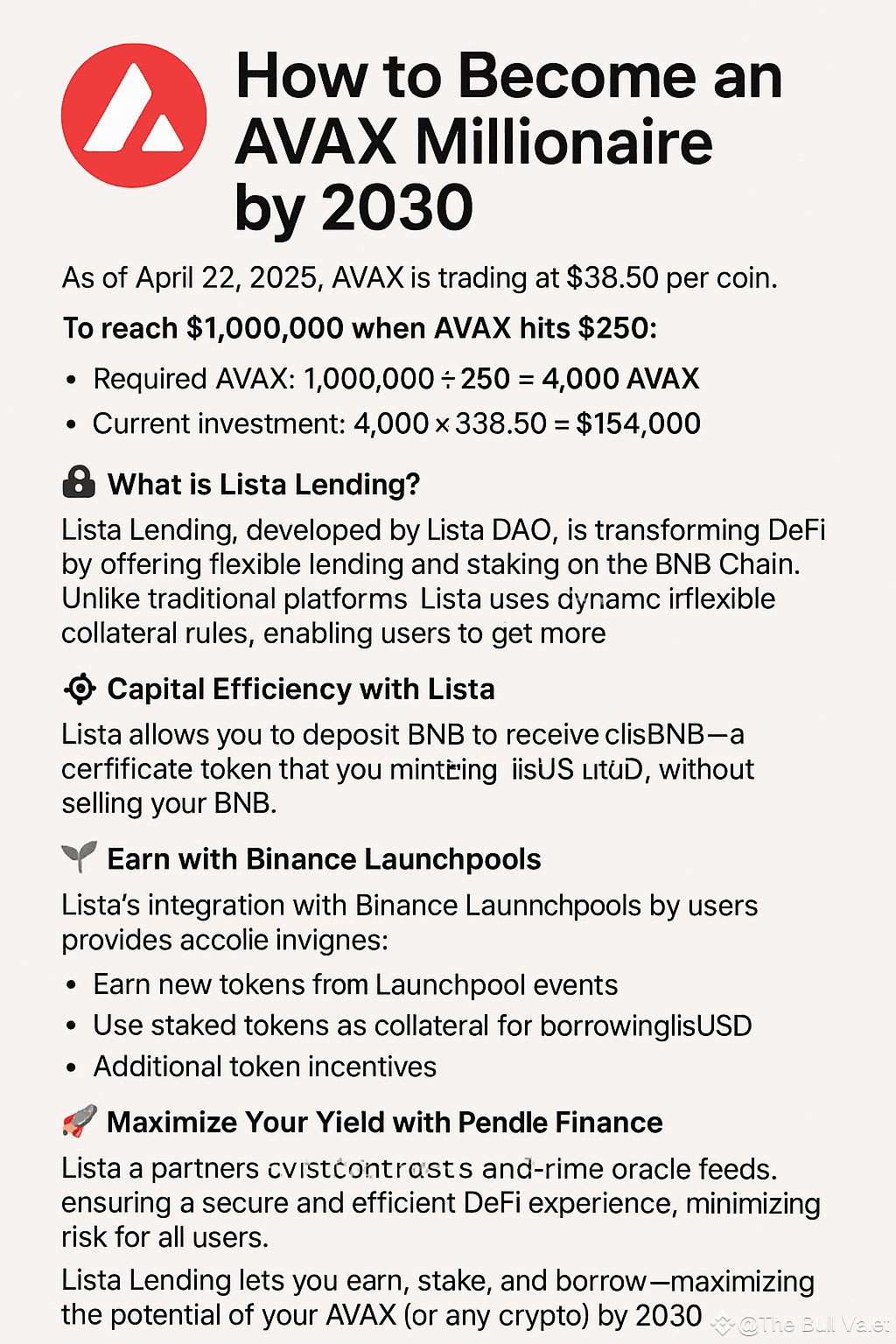 How to Become an AVAX Millionaire by 2030 As of April 22, 2 | The Bull Valet on Binance Square