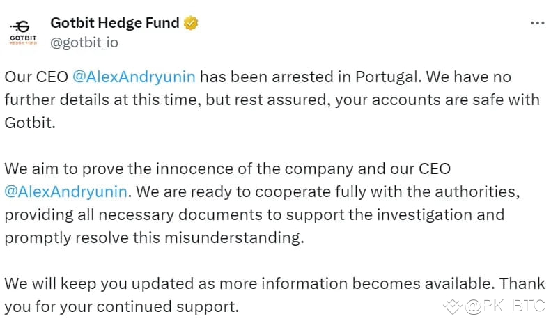 #Gotbit CEO Alex Andryunin has been arrested in Portugal. | _Genie_ on ...