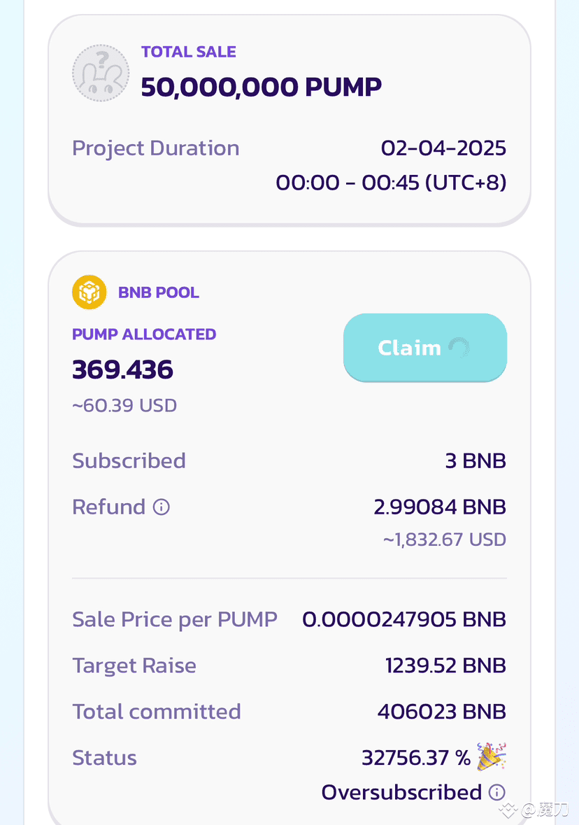 $BNB Today's on-chain IDO project Pump cost $5.5 at 0:00, i | 魔刀 on Binance Square