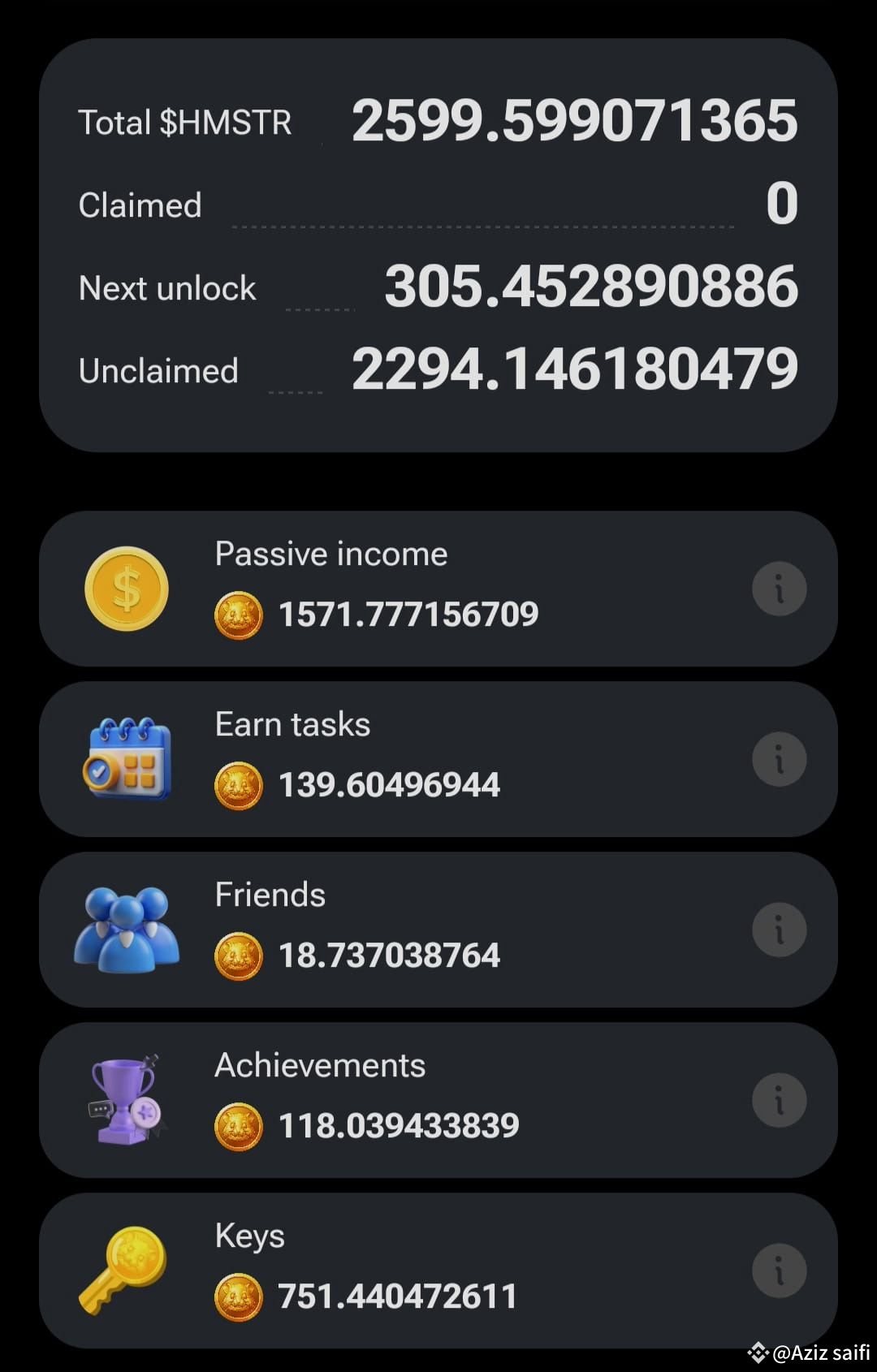 3 months hard work my tokens 2599 😢🤮 scam hamster 🤬 | Aziz saifi on ...