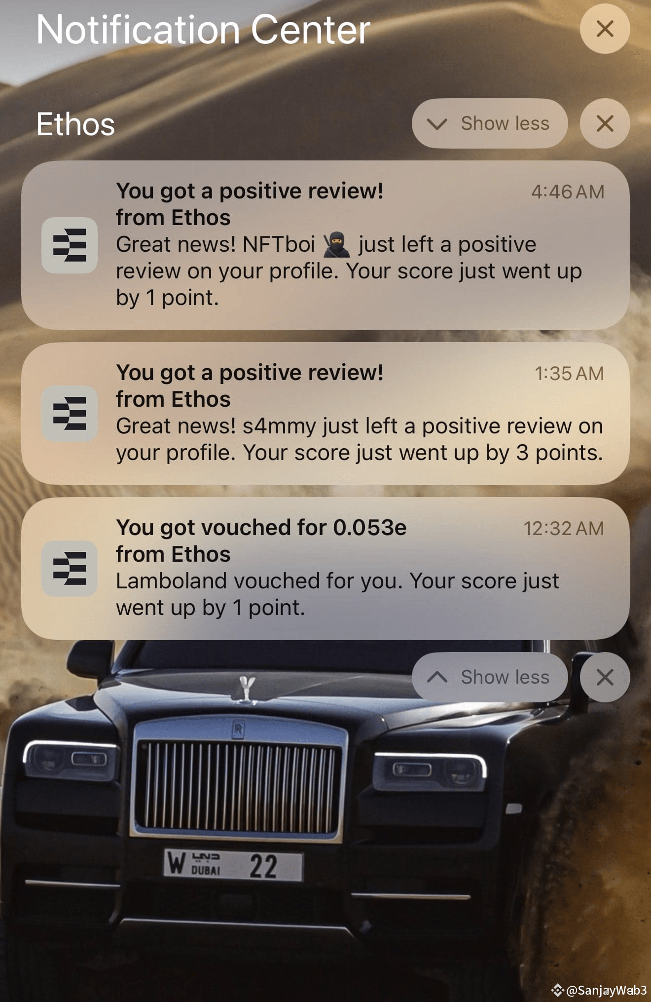 gm message from my crush noti ethos reviews from my bros | SanjayWeb3 ...