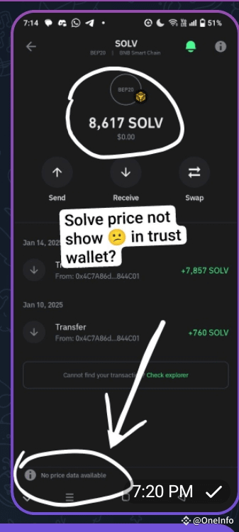 $SOLV why not price data show in trust wallet any one can te | OneInfo on Binance Square