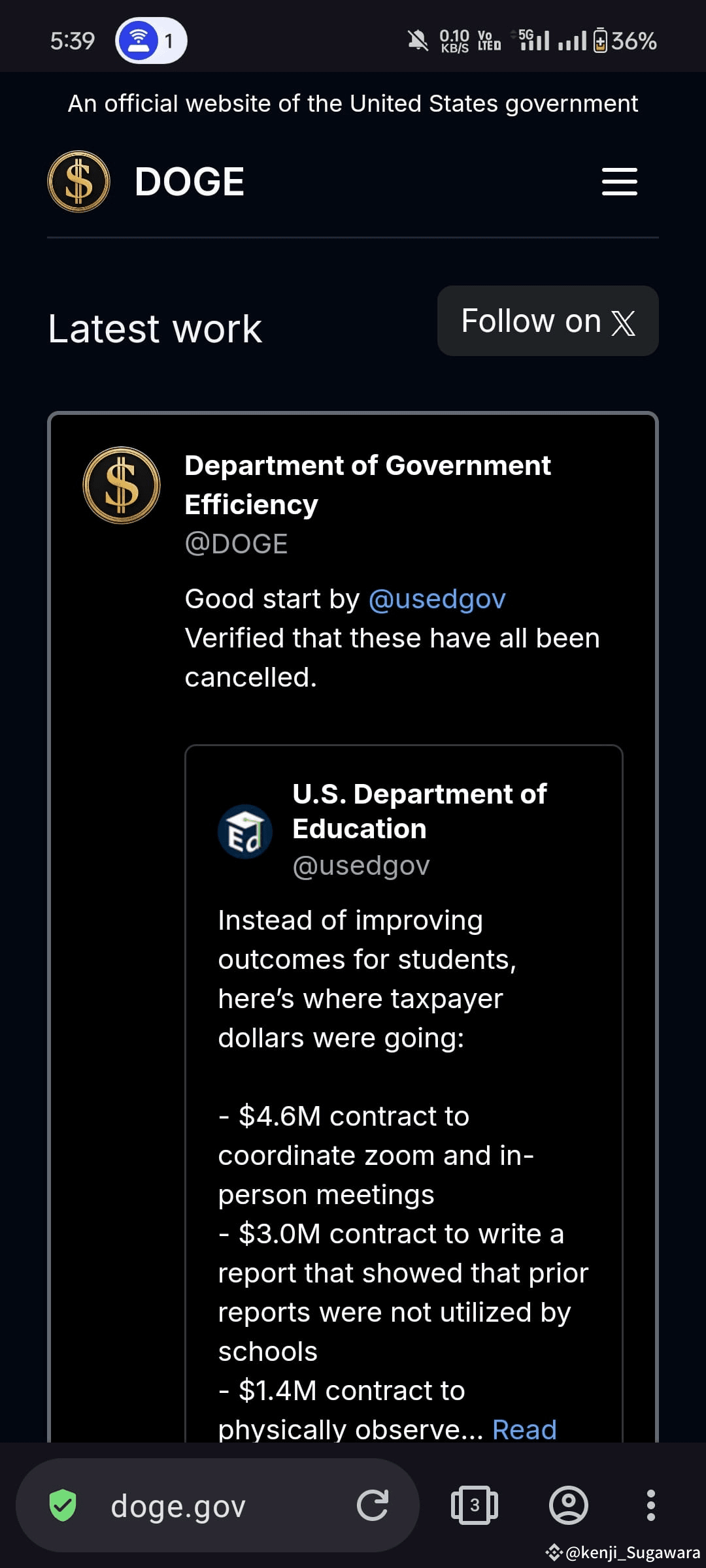 🚀 Elon Musk’s $DOGE : A New Way to Track Government! 🏛️ E | Kenji ...