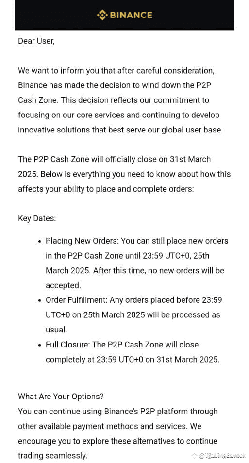 🚨 Binance is Shutting Down P2P Cash Zone! Important Update ...