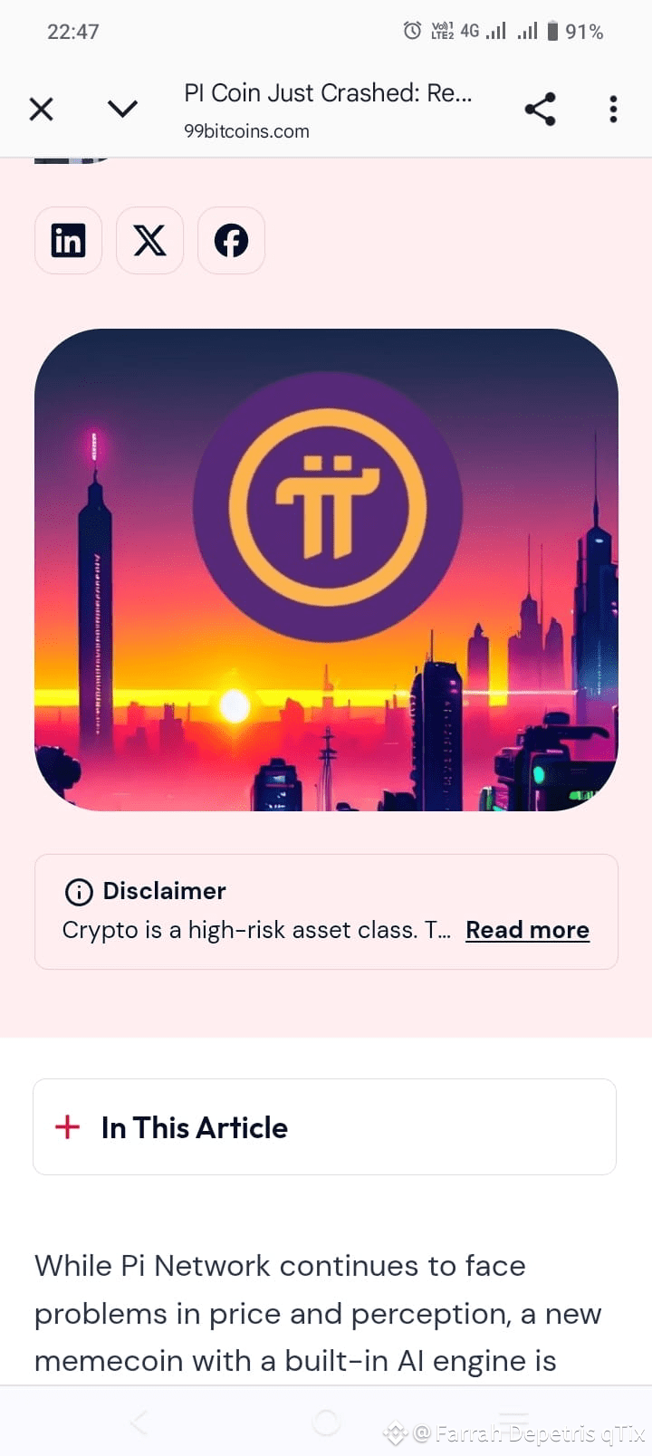 Home / News / Presales News / PI Coin Just Crashed: Retail R | Farrah ...
