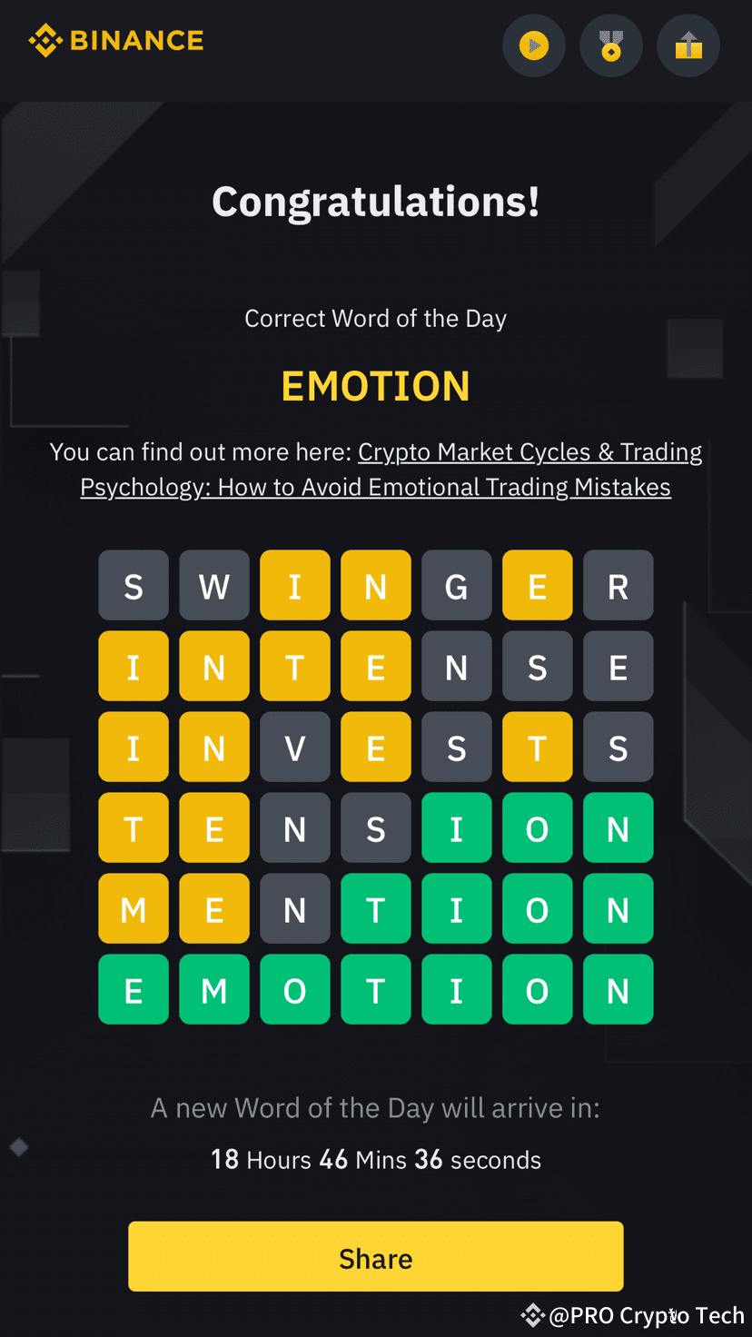 Binance Word Of The Day Today 4 & 6 Letters Words ☑️ Try & W | PRO ...