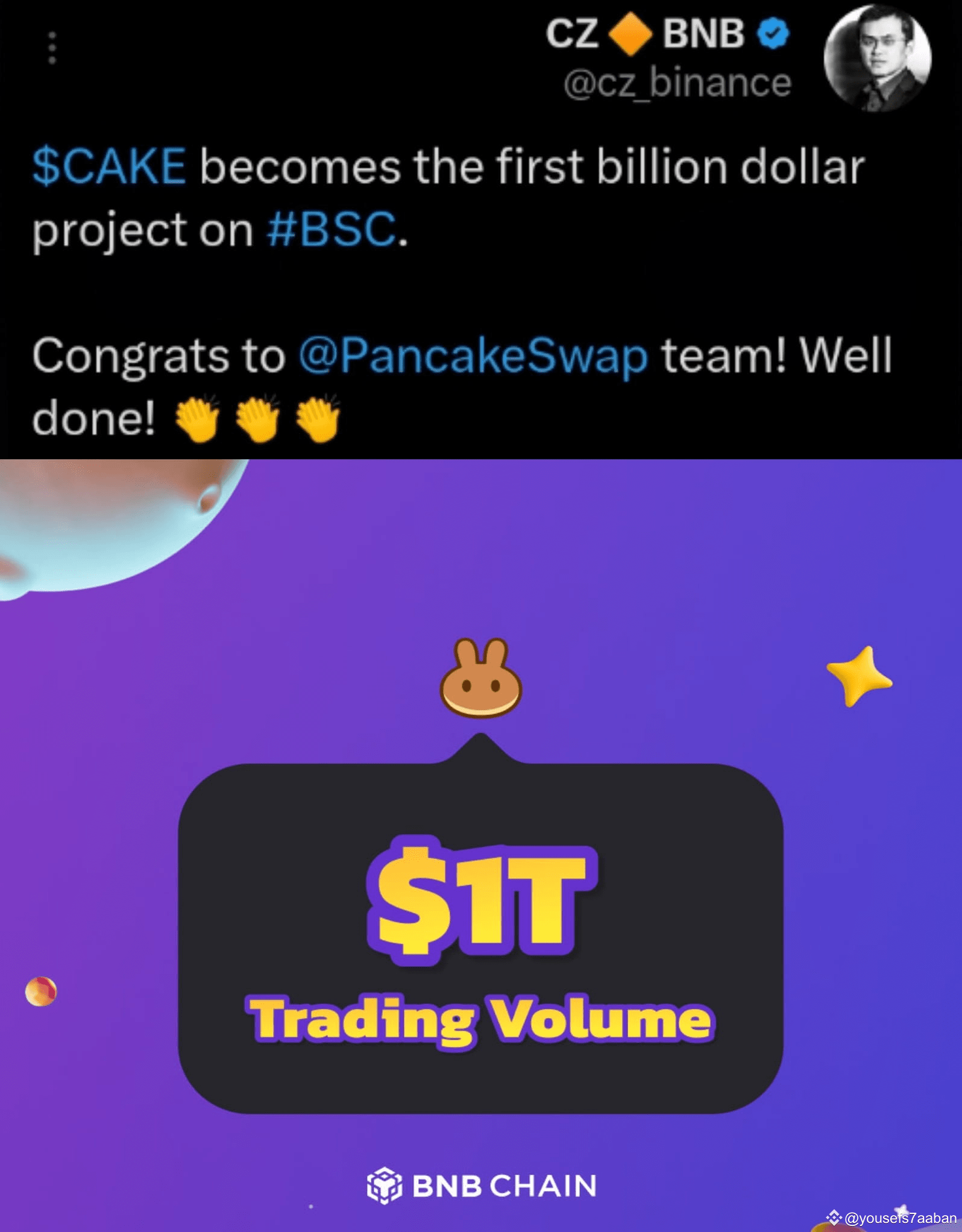 Coin $CAKE becomes the first project to reach a trillion do ...