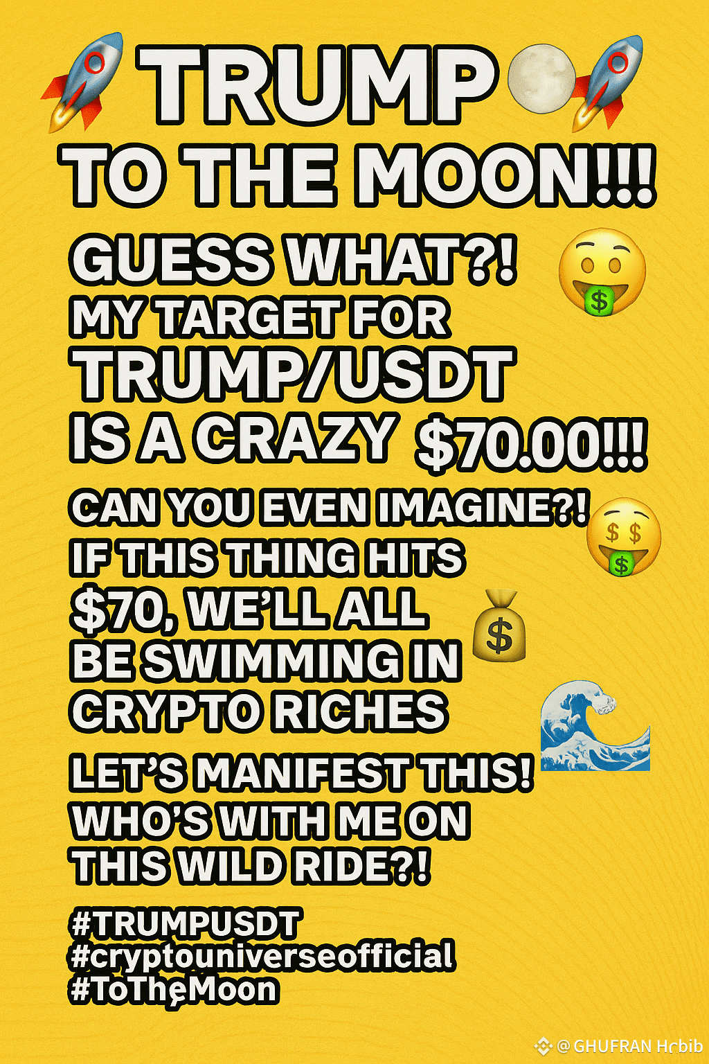 $TRUMP "$TRUMP TRUMP/USDT to $70?! Join the Crypto Moon Mi | GHUFRAN ...