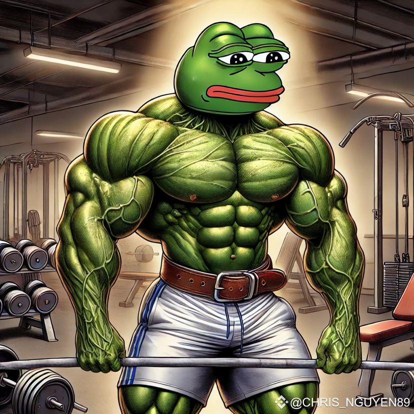 $PEPE lift this dumbbell up to see baby frog 😂😂😂 | Chris19 on Binance ...