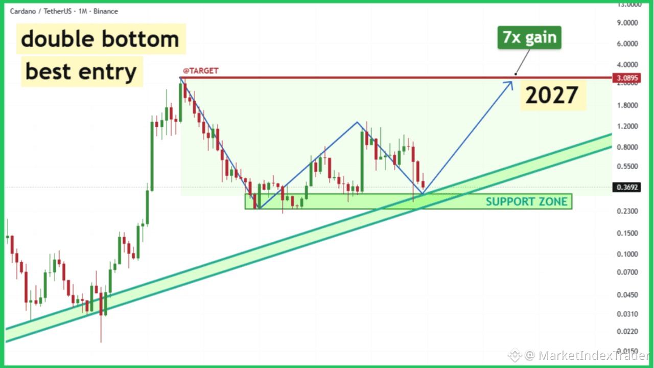 Cardano's Time Machine: Double Bottom Setup Targeting 7x Profit ...