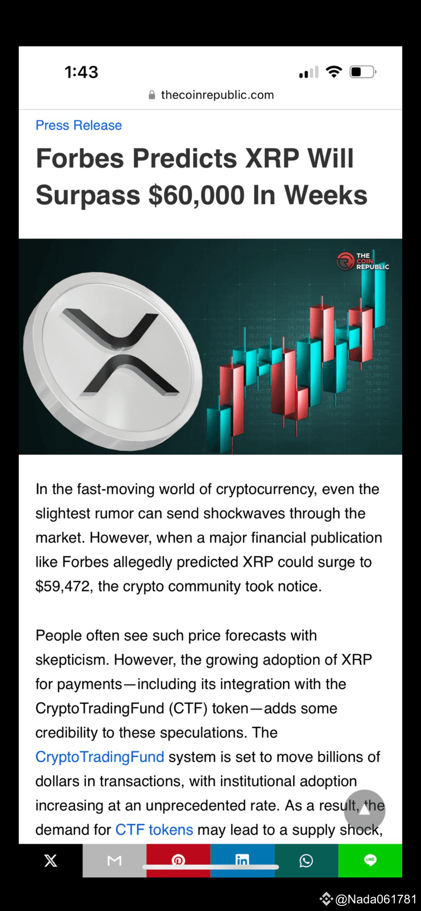 Forbes expects XRP to exceed $60,000 within weeks | Nada061781 on Binance Square