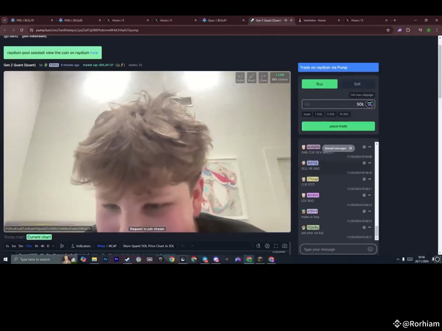 A schoolboy created his own meme coin $QUANT during a stream | Rorhiam ...