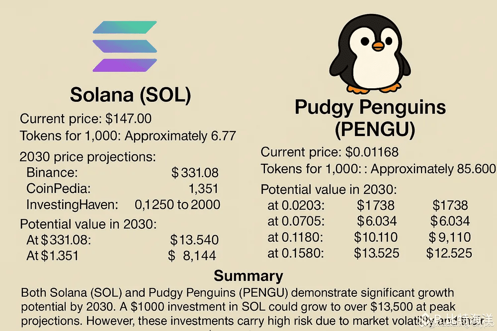 🚀 What if you invest $1,000 in $SOL or $PENGU and forget ab | 比特海洋 on Binance Square