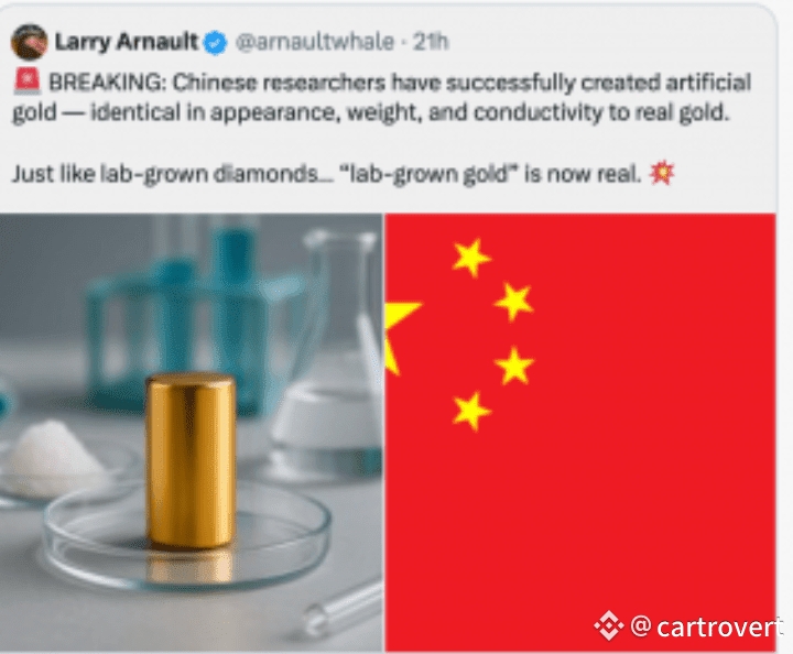 🚨 BREAKING: China Achieves Lab-Created Gold — A Potential | cartrovert ...