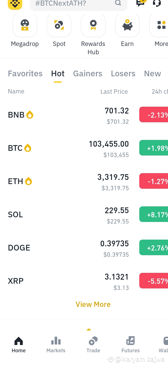 Hot coins 1:$BTC 2:$BNB 3:$ETH #BinanceAlphaAlert | Maryam bajwa on Binance Square