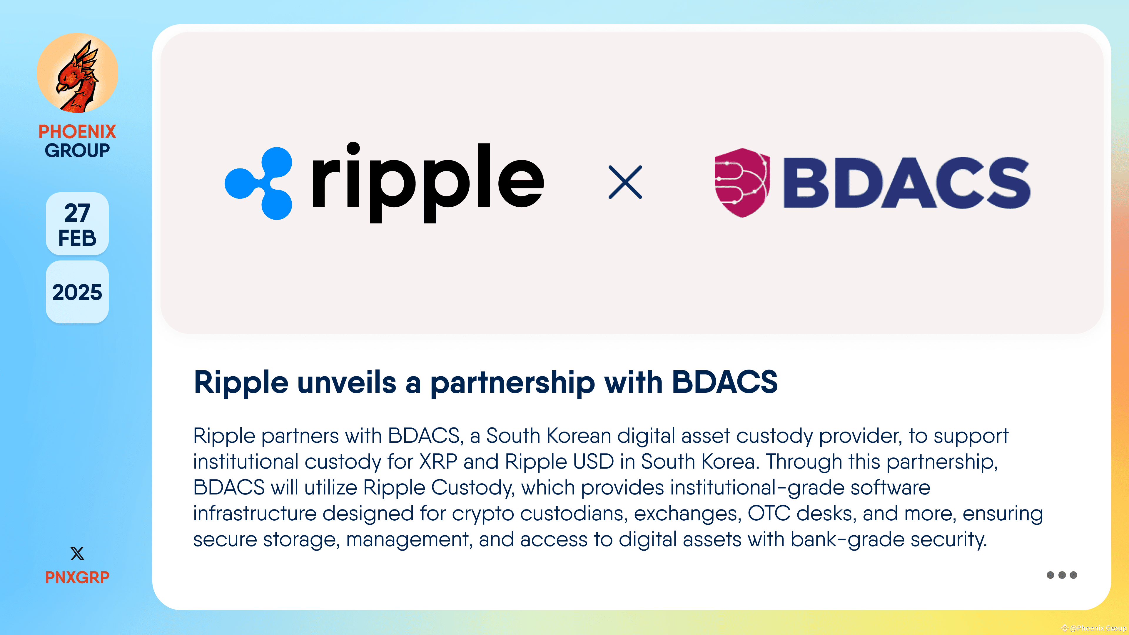 Ripple unveils a partnership with BDACS #Ripple partners wi | Phoenix ...