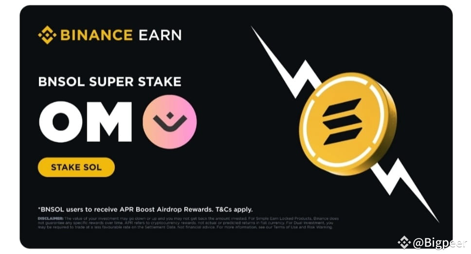 🚀 New on Binance Earn: MANTRA (OM) on BNSOL Super Stake! S | Bigpeer on ...
