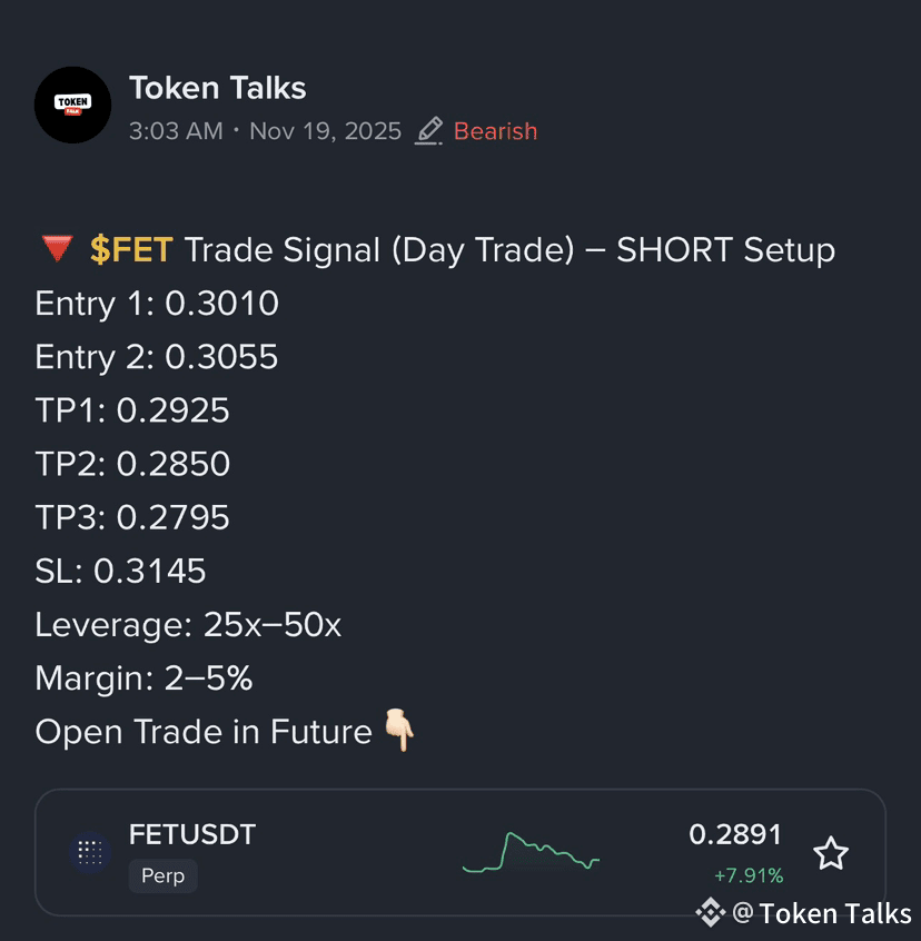 FET — Precision Short Call Hit Hard! When momentum started | Token ...