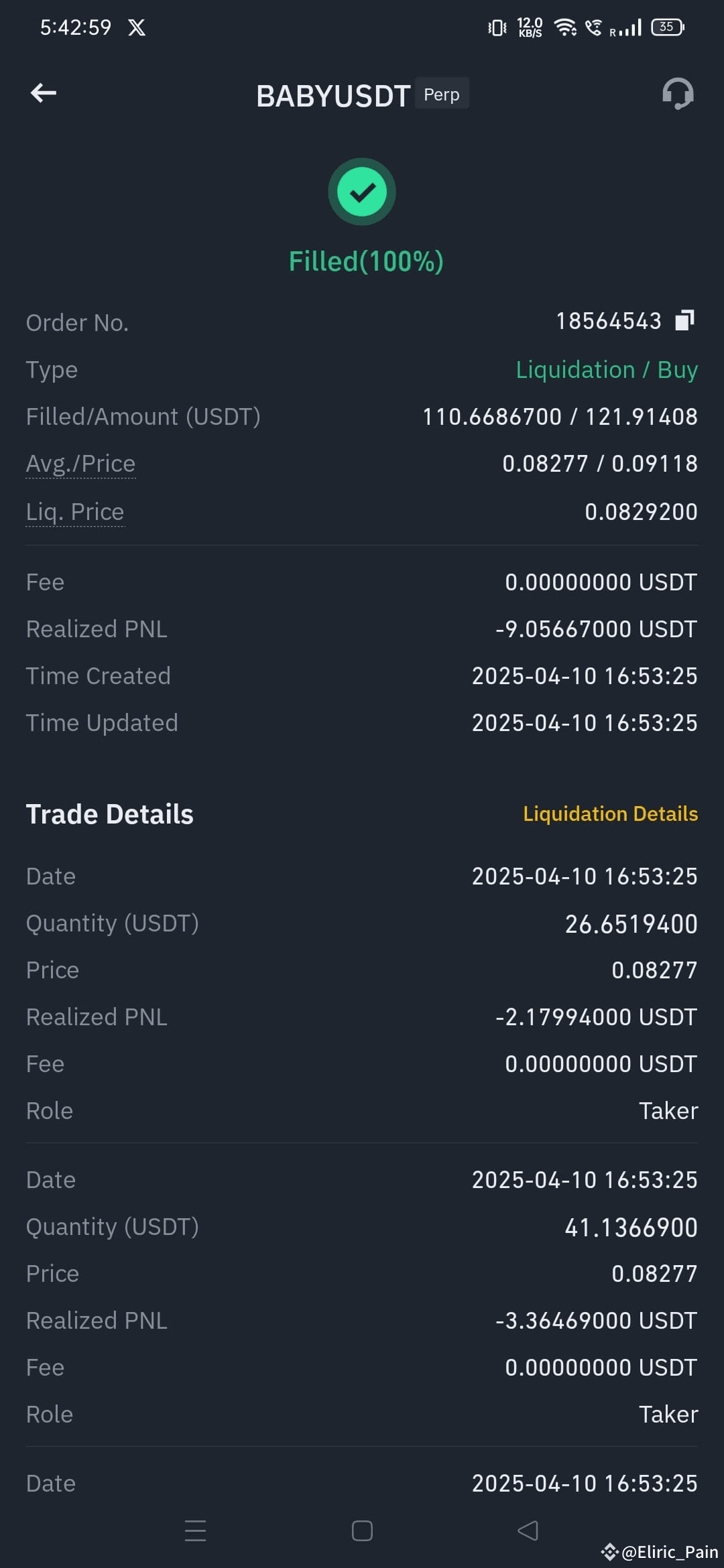 $BABY Hmm the previous short entry and liquid in 5min. the b | Eliric ...