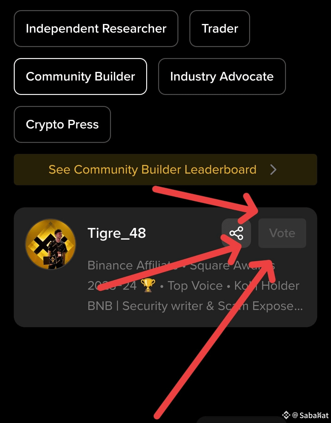 🗳️ Vote for @TIGRE_48 — A True Tiger of the Binance | Sabahat on ...