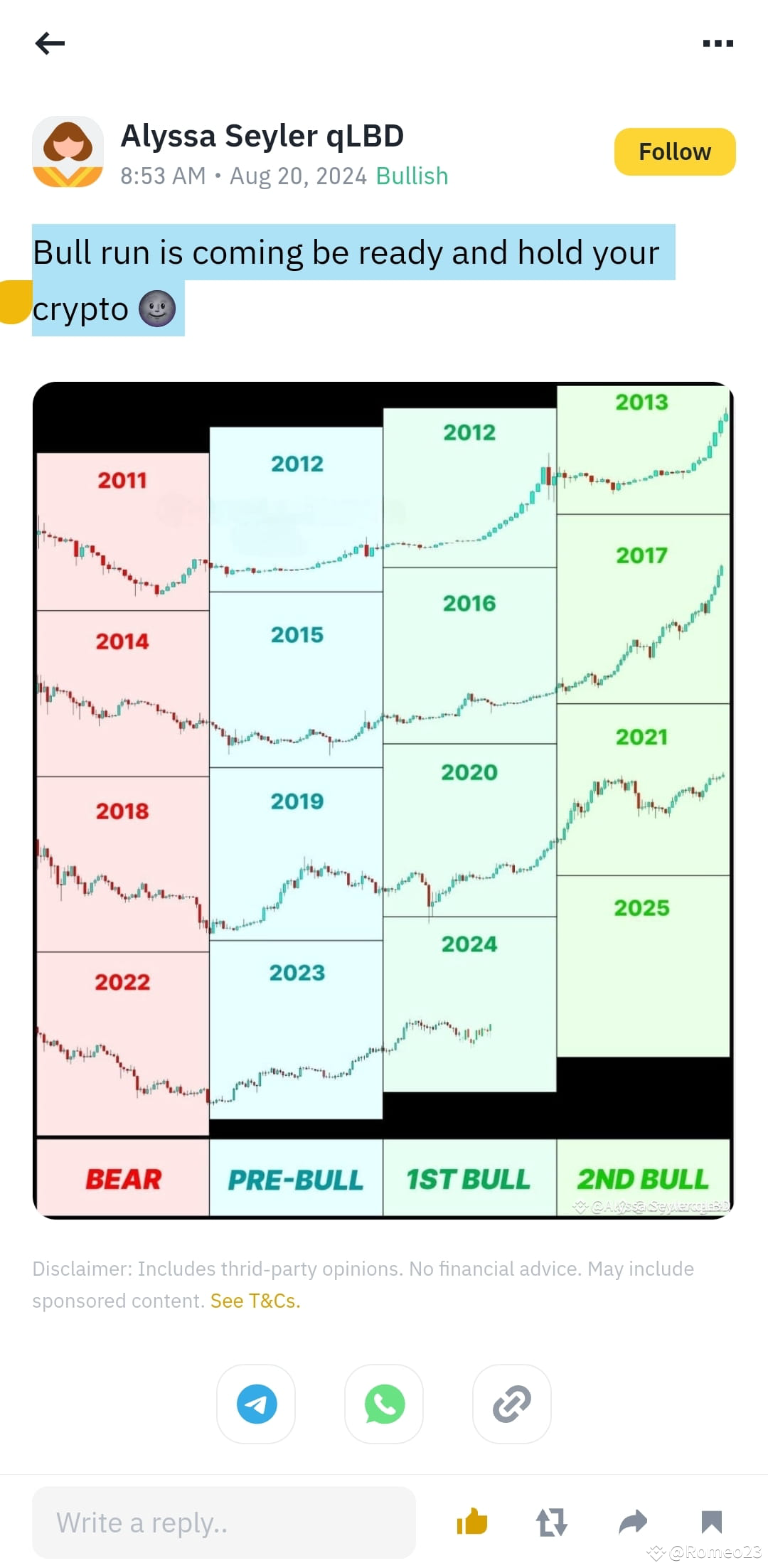 Bull run is coming be ready and hold your crypto .$BTC $ETH | Romeo23 on Binance Square