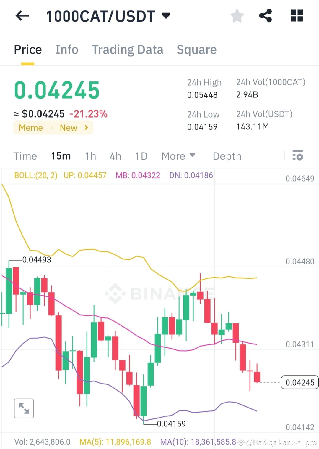 $1000CAT /USDT Analysis: Bearish Pressure Persists, Key Leve | Hadiqa Crypto Master on Binance ...