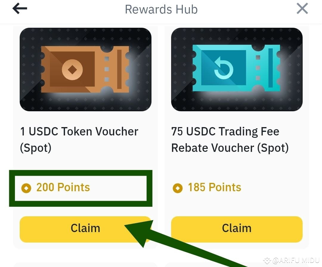Binance Points to USDC 👉 200 Points = 1 USDC How to | ARIFU MIDU on Binance Square