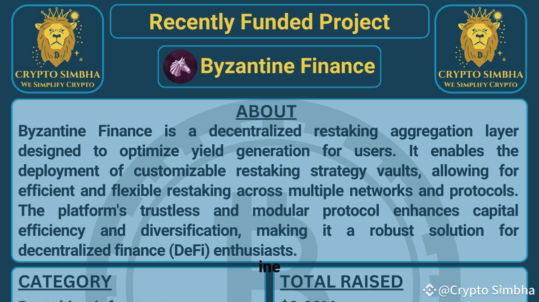 🚀Top Project From Recent Funding Round – Byzantine Finance🚀 | Crypto Simbha on Binance Square