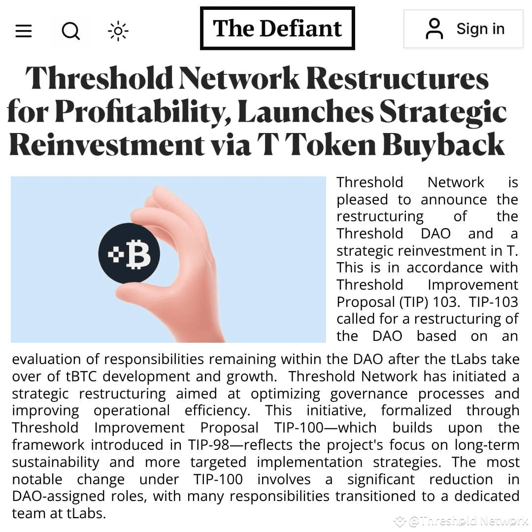 Threshold Network restructures for Profitability, Launches S ...