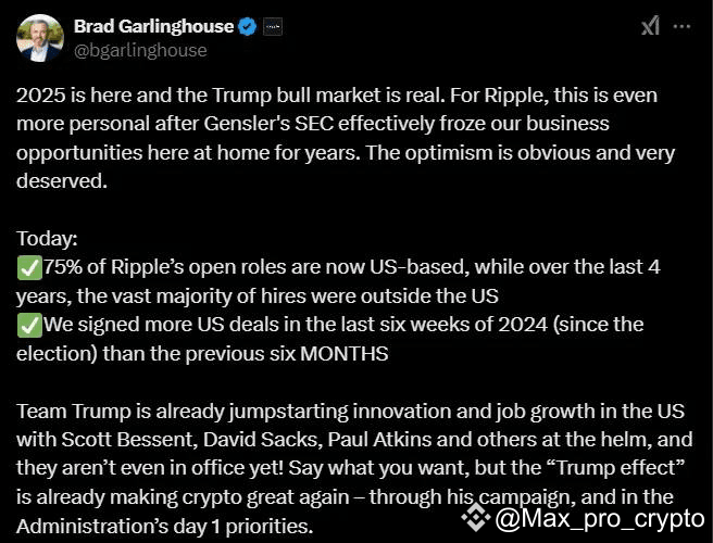 CEO Ripple: "2025 has arrived, and Trump's bull market has b ...