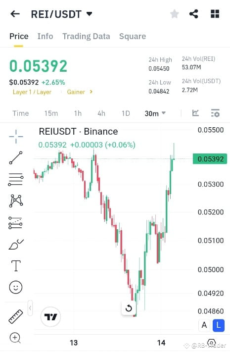 a creative and engaging technical analysis post for REI/USD | RB-Trader on Binance Square