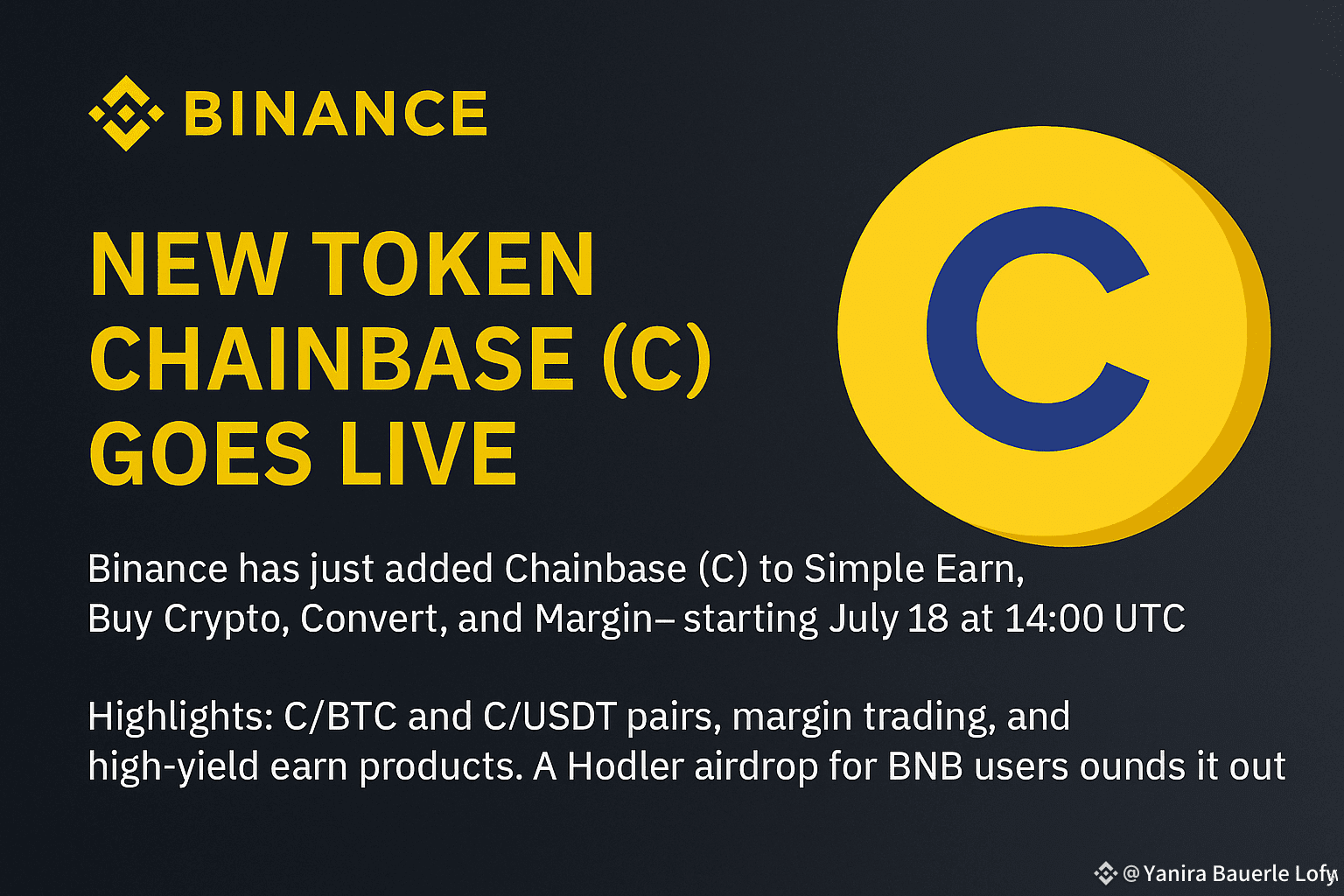 New Token “Chainbase (C)” Goes Live Binance has just added C | Square ...
