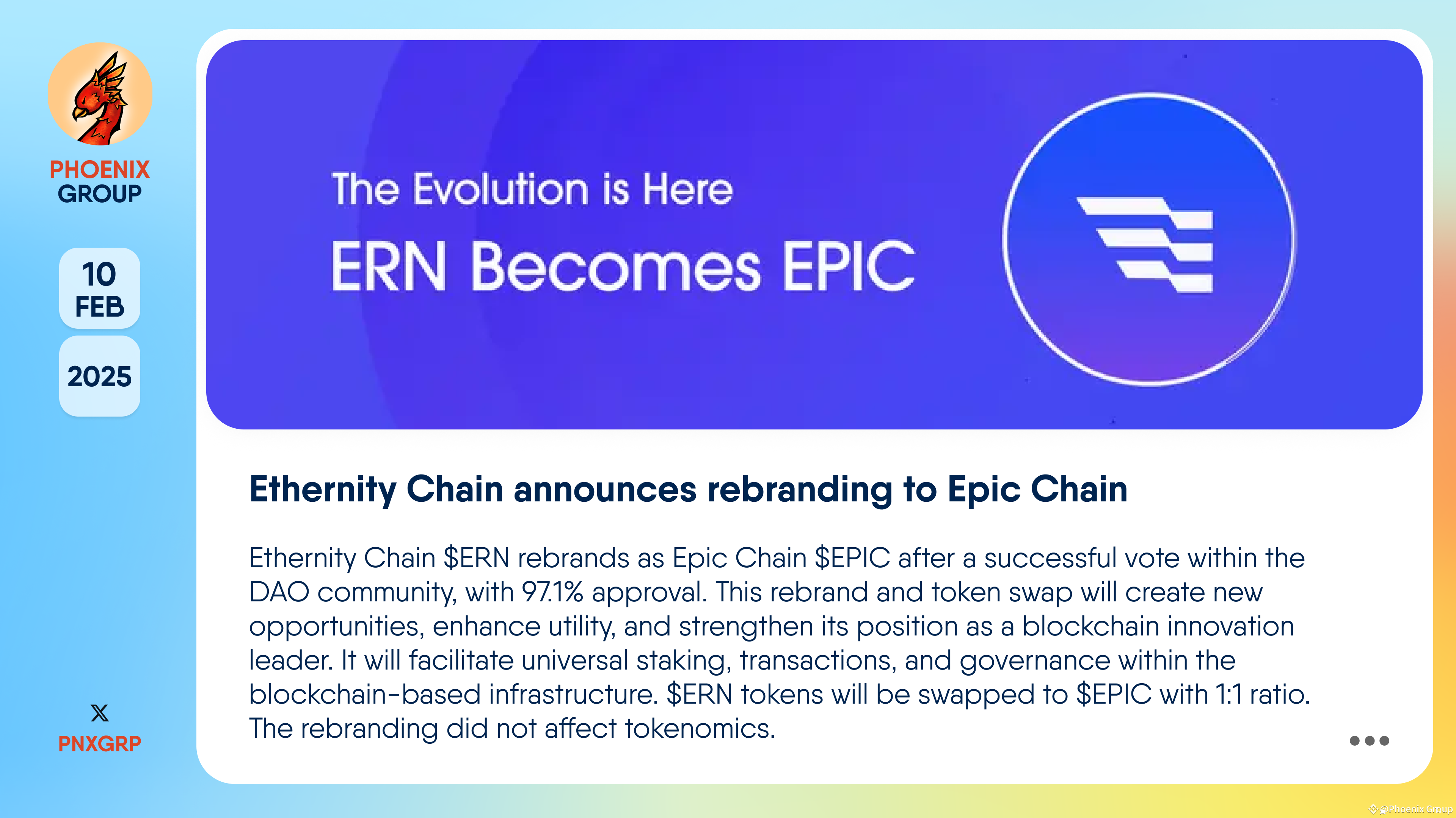 Ethernity Chain announces rebranding to Epic Chain #Ethern | Phoenix ...