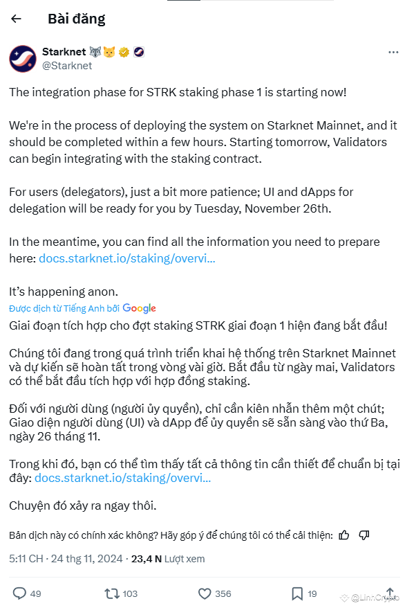 Staking $STRK will start soon. | LinhCrypto on Binance Square