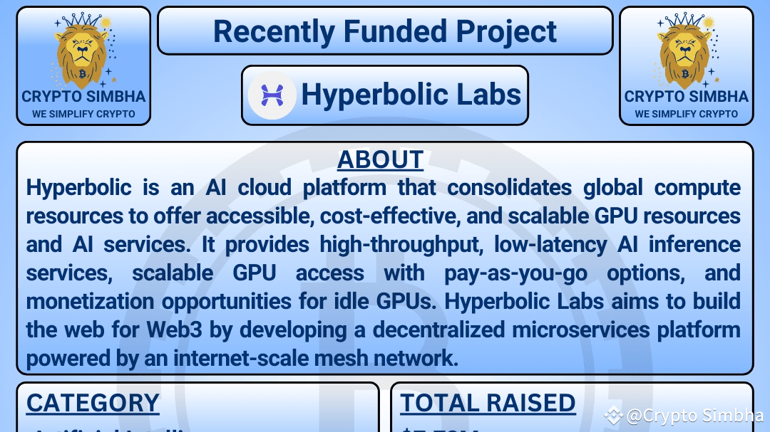 🚀Top Project From Recent Funding Round 💰 Hyperbolic Labs 🚀 | Crypto Simbha on Binance Square