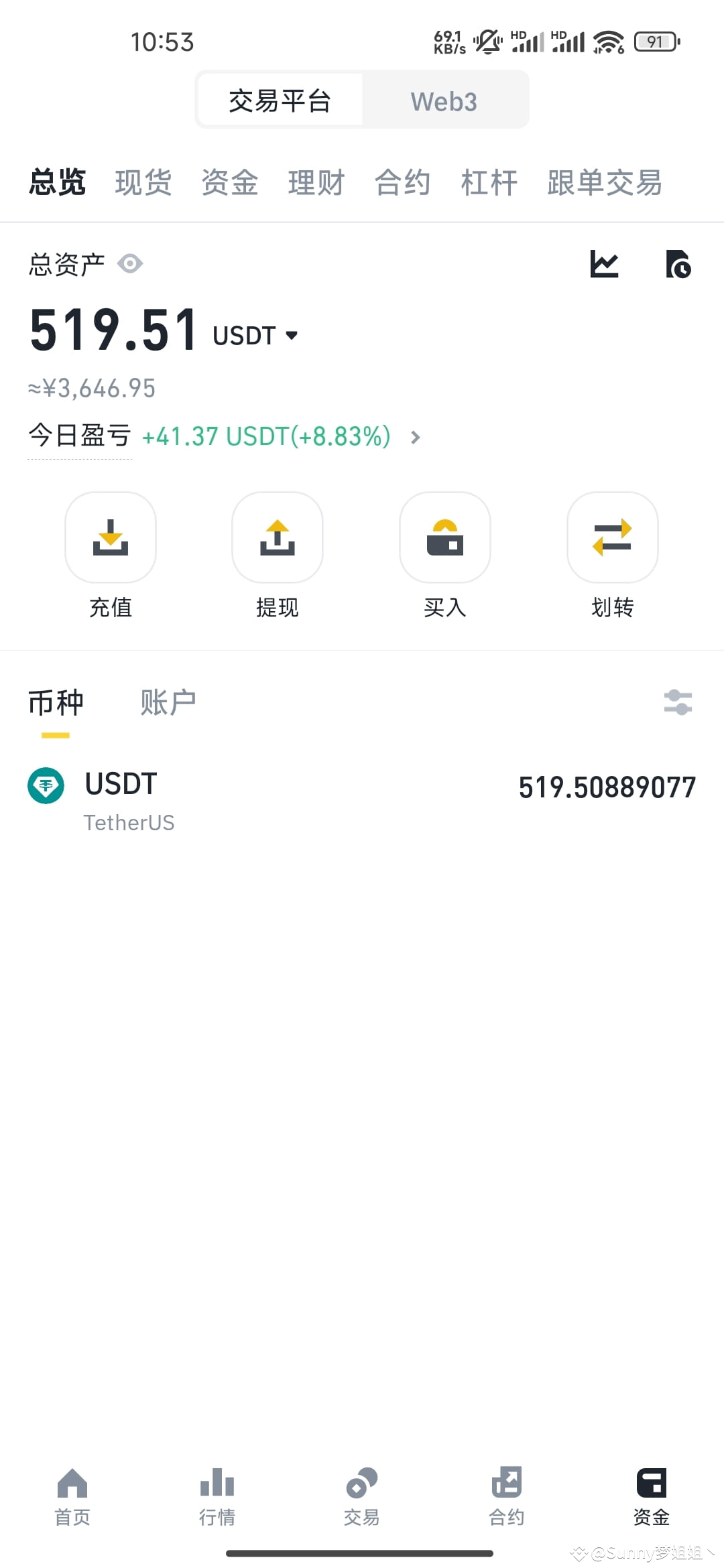 27th day of cryptocurrency trading, total profit 519u Yester | Sunny梦姐姐 ...