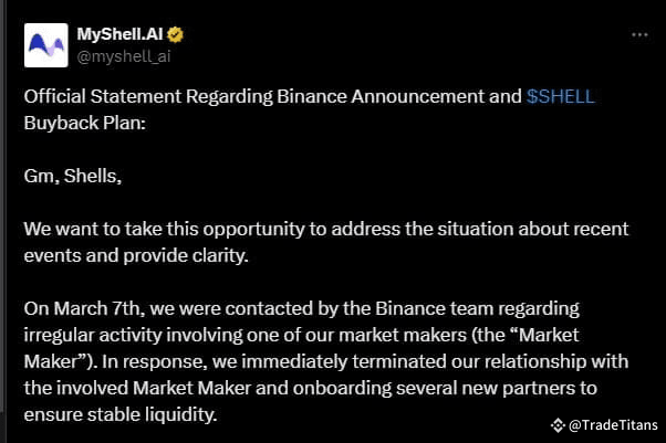 $SHELL 's Response to Binance Incident Timeline: -The pr | TradeTitans ...