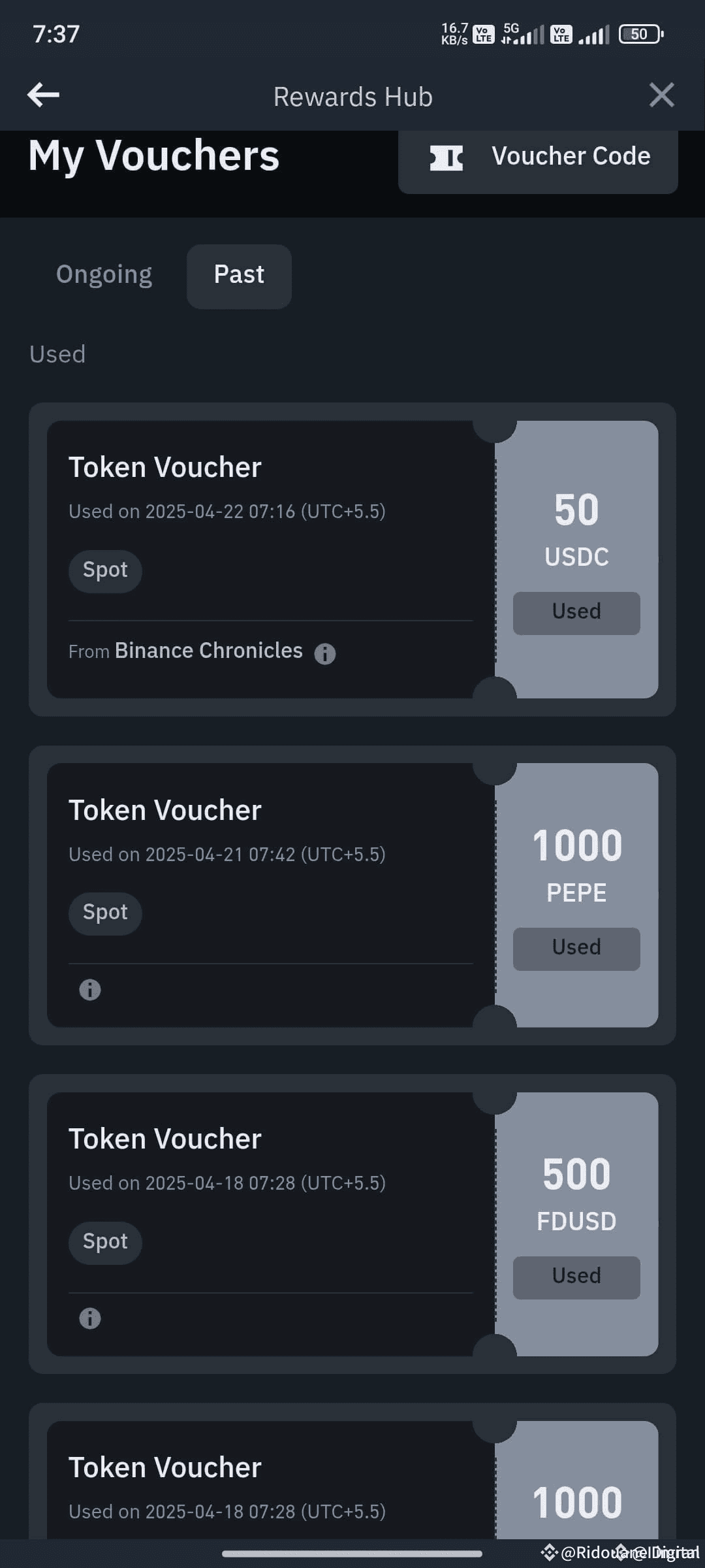 Huge thanks to Binance for this incredible reward! 🎁🎁 I st | Ridouane ...