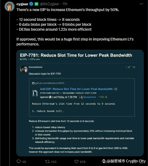 Will Ethereum throughput increase by 50%? What is the EIP-7781 proposal? Take a look at the pros ...