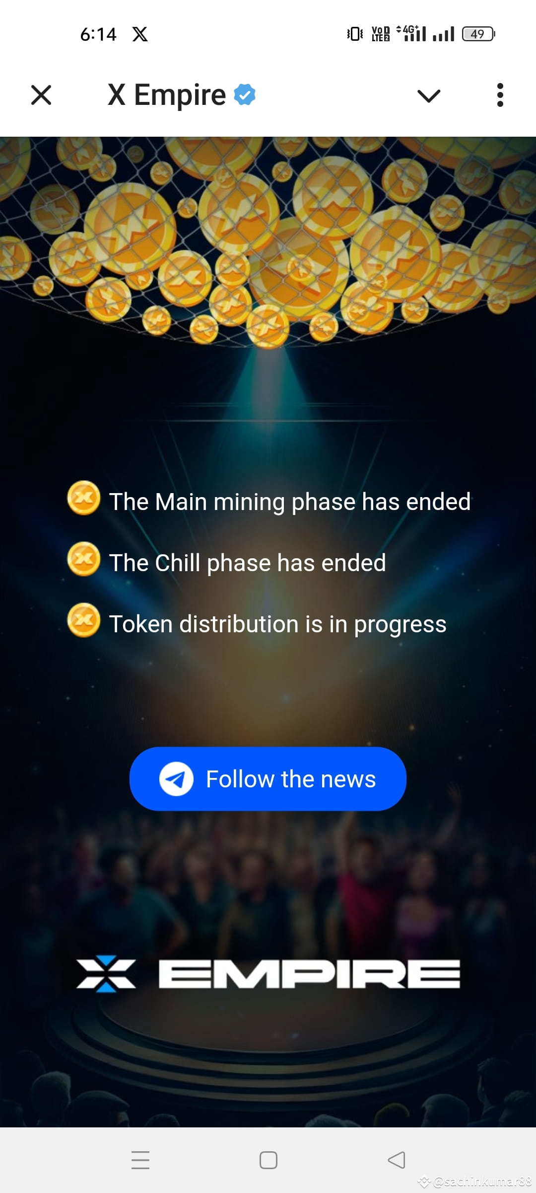 game over X Empire #XEmpire #xEmpire | sachinkumar88 on Binance Square