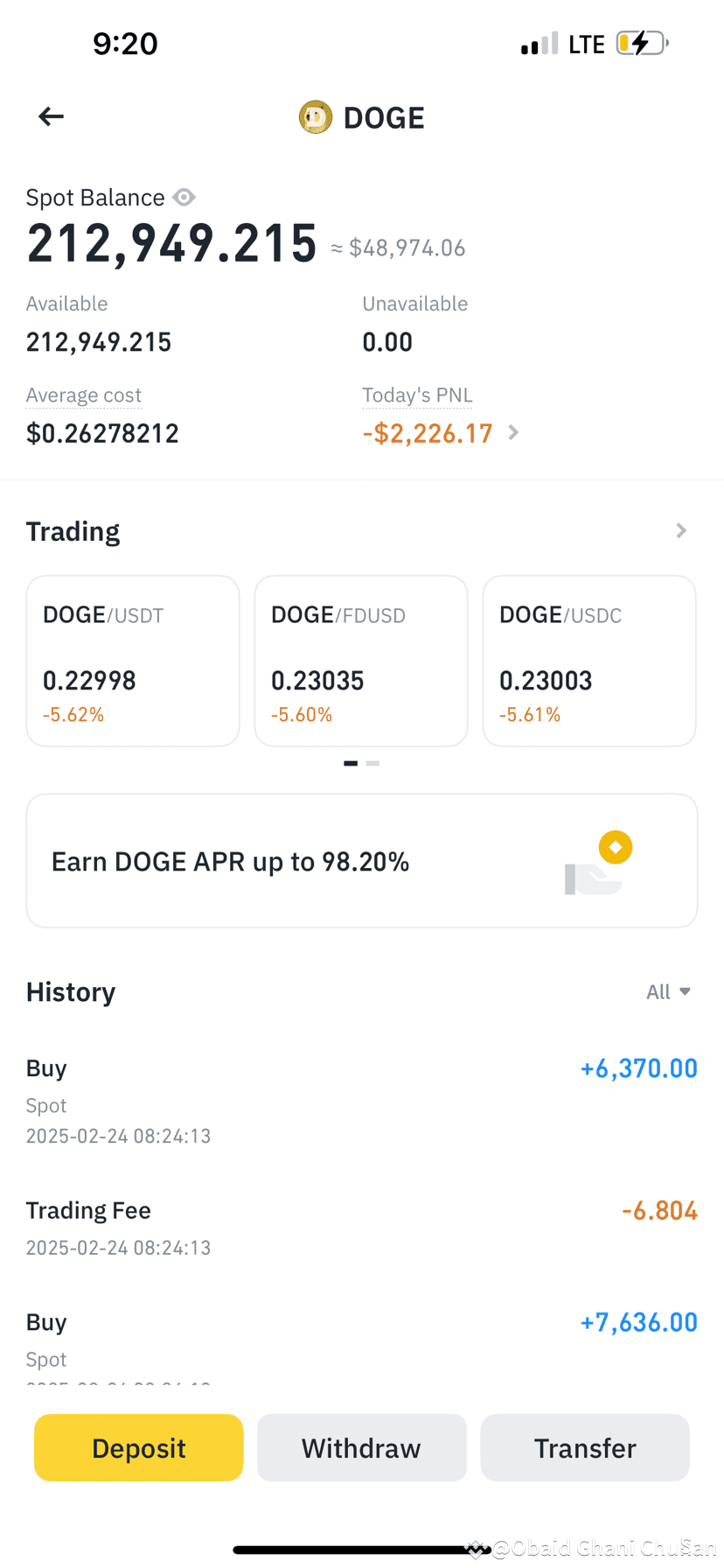 Who else believe in $DOGE Will it rise again? i bought it f | Obaid ...
