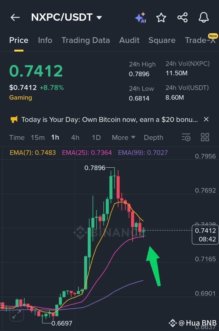 $NXPC Market Update 🚨 $NXPC at $0.74 is looking 🔥 ready | Hua BNB on ...